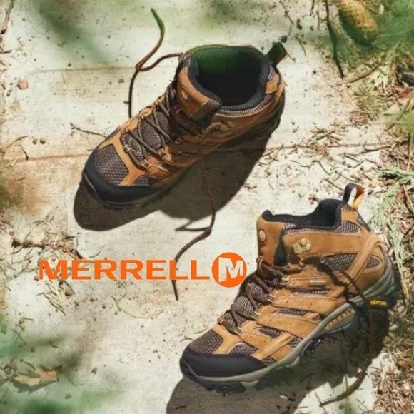 Merrell | Shoes | Merrell Mens Moab Mid Wp Vibram Hiking Shoes ...
